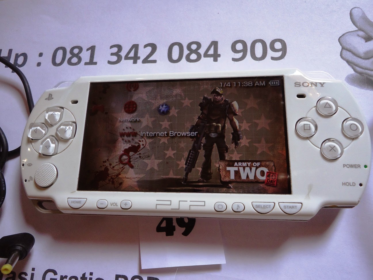 #49 PSP 2001 White Army Of Two + UMD + 8 Gb Full Game - Obral PSP Second