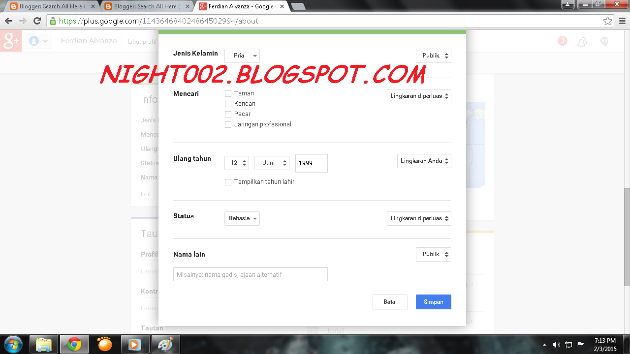 Cara Mengganti Umur / Tanggal Lahir Di Gmail, Blogger, Google ...