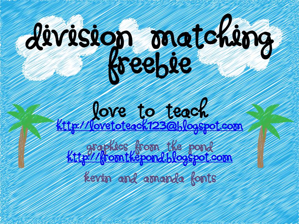 3-6 Free Resources: Division Matching Freebie