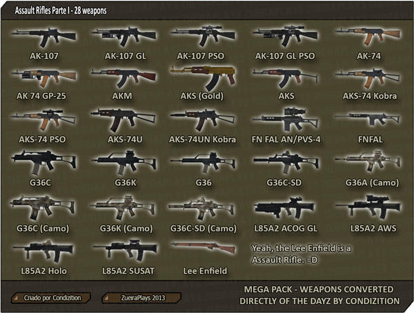 ModsByShennon: Pack de Assault Rifles do Dayz Mod