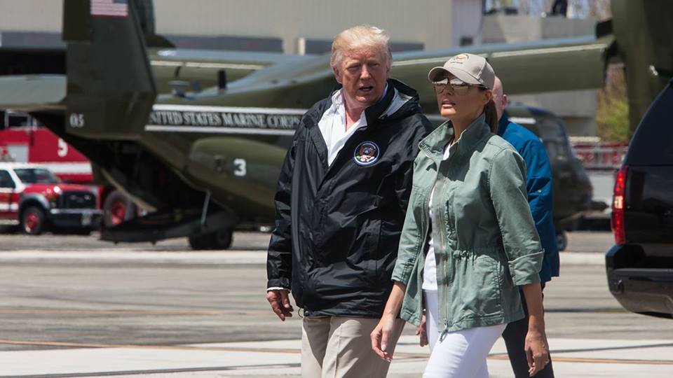 Donald Trump llega a Puerto Rico para evaluar la respuesta al huracán María