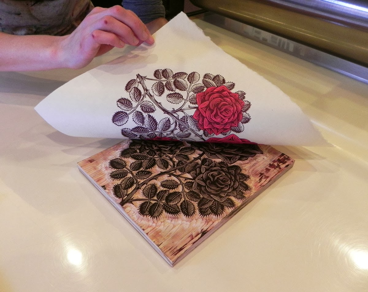 Tugboat Printshop: PRINTING "RUBY RED ROSE"