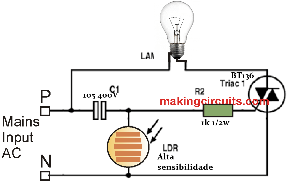 * Eletrônica Campo Elétrico: Circuito foto-célula com LDR.