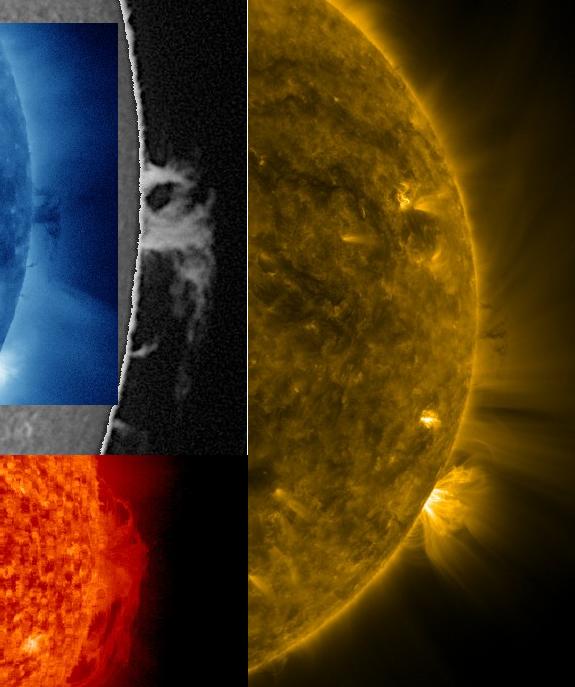 Actividad Solar (OAM): Protuberancia solar en varias longitudes de onda