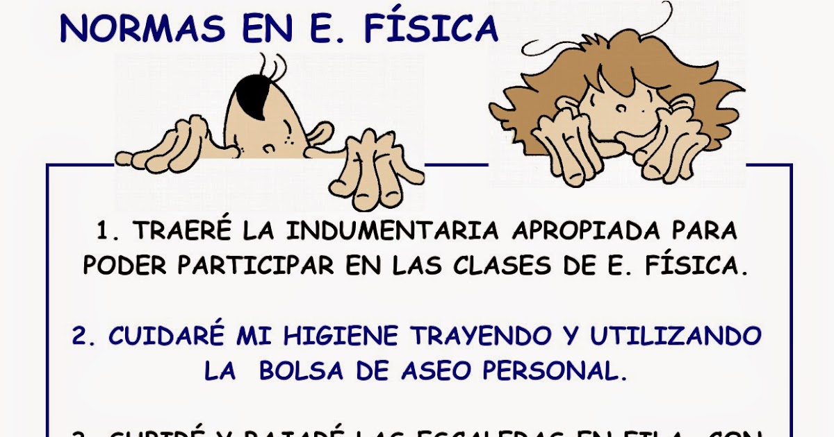 "Blog de E. Física de la maestra Rosalía": NORMAS EDUCACIÓN FÍSICA