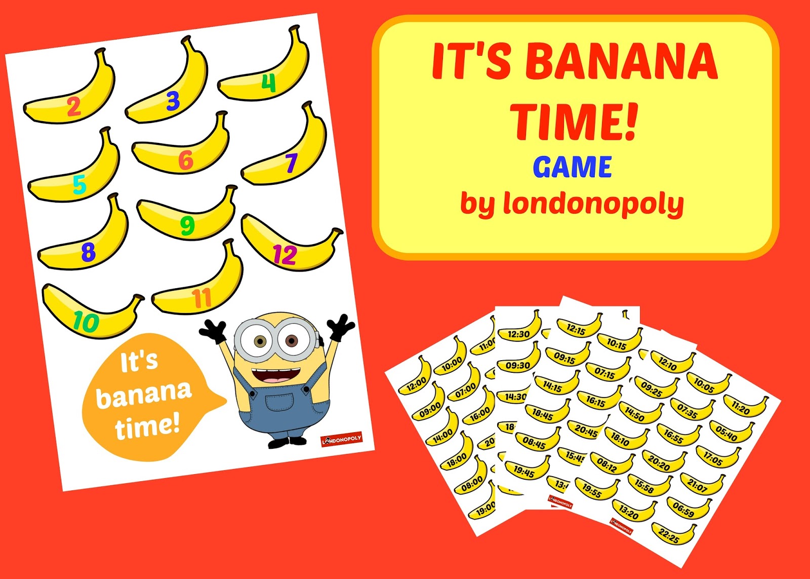 Londonopoly: It's banana time!- ćwiczymy podawanie godziny z minionkami :)