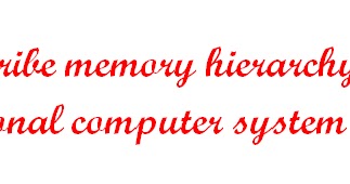 Describe memory hierarchy of a personal computer system - MRM