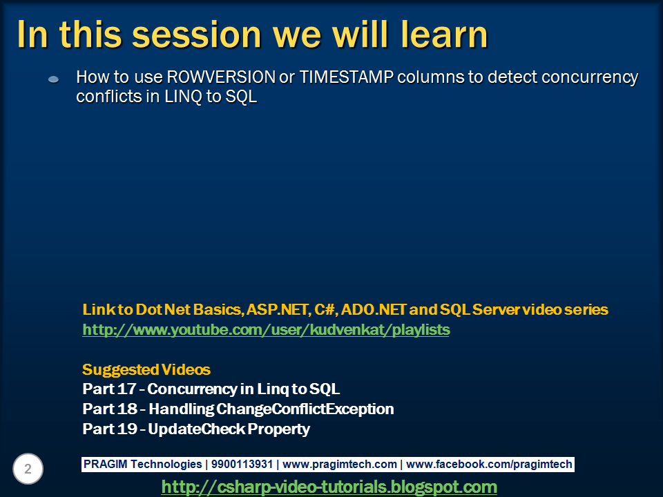 Sql Server Net And C Video Tutorial Part 20 Using Rowversion Or Timestamp To Detect