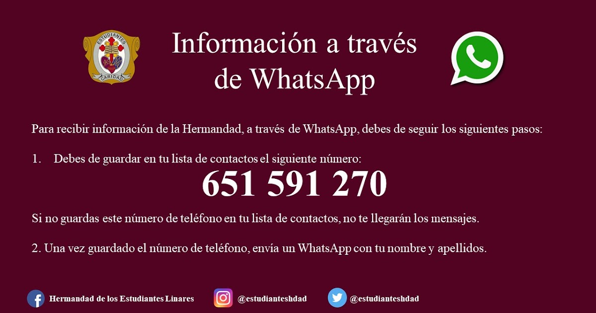 INFORMACIÓN A TRAVÉS DE WHATSAPP
