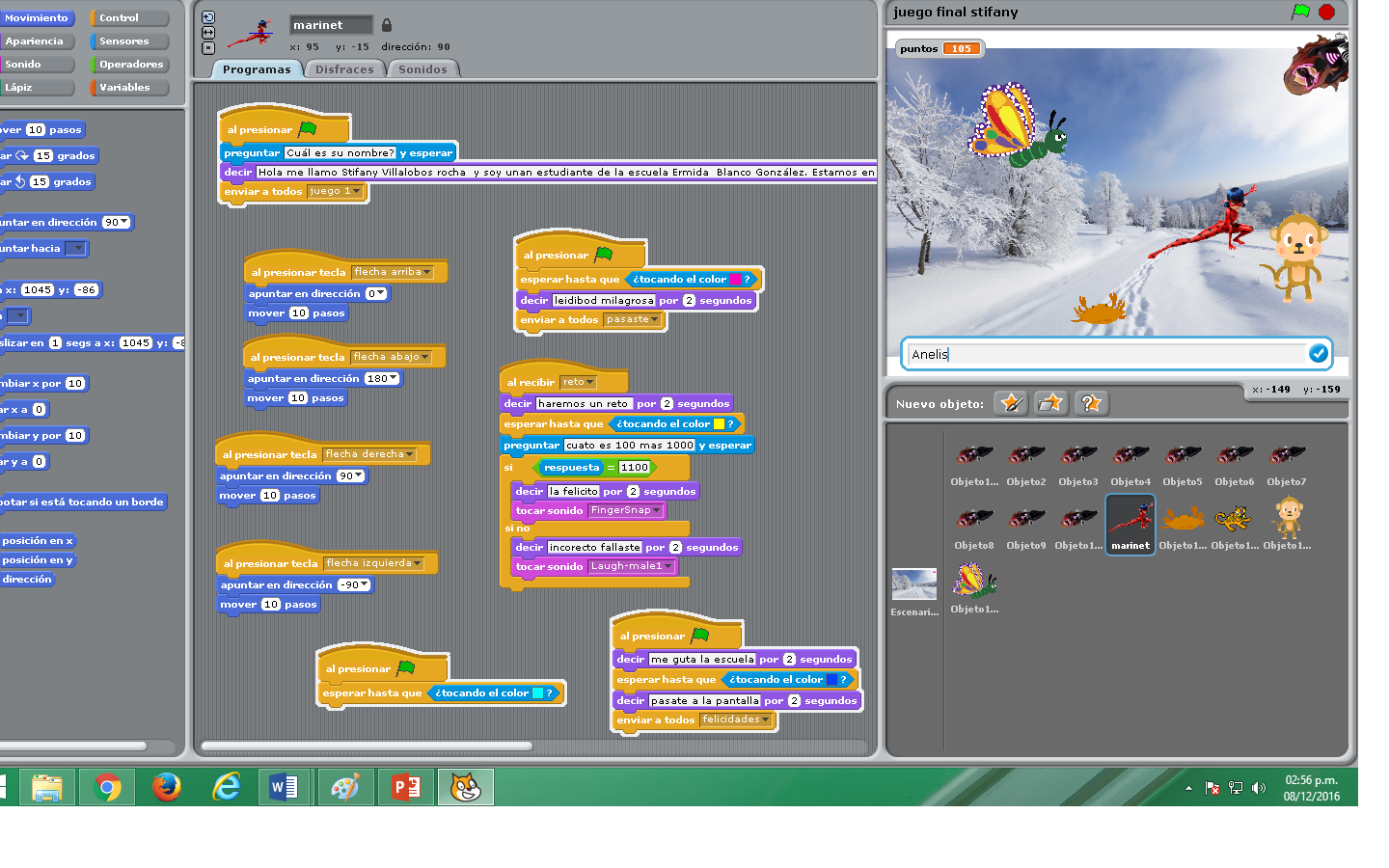 Juegos programados 3° y 4° Nivel : Stifanie