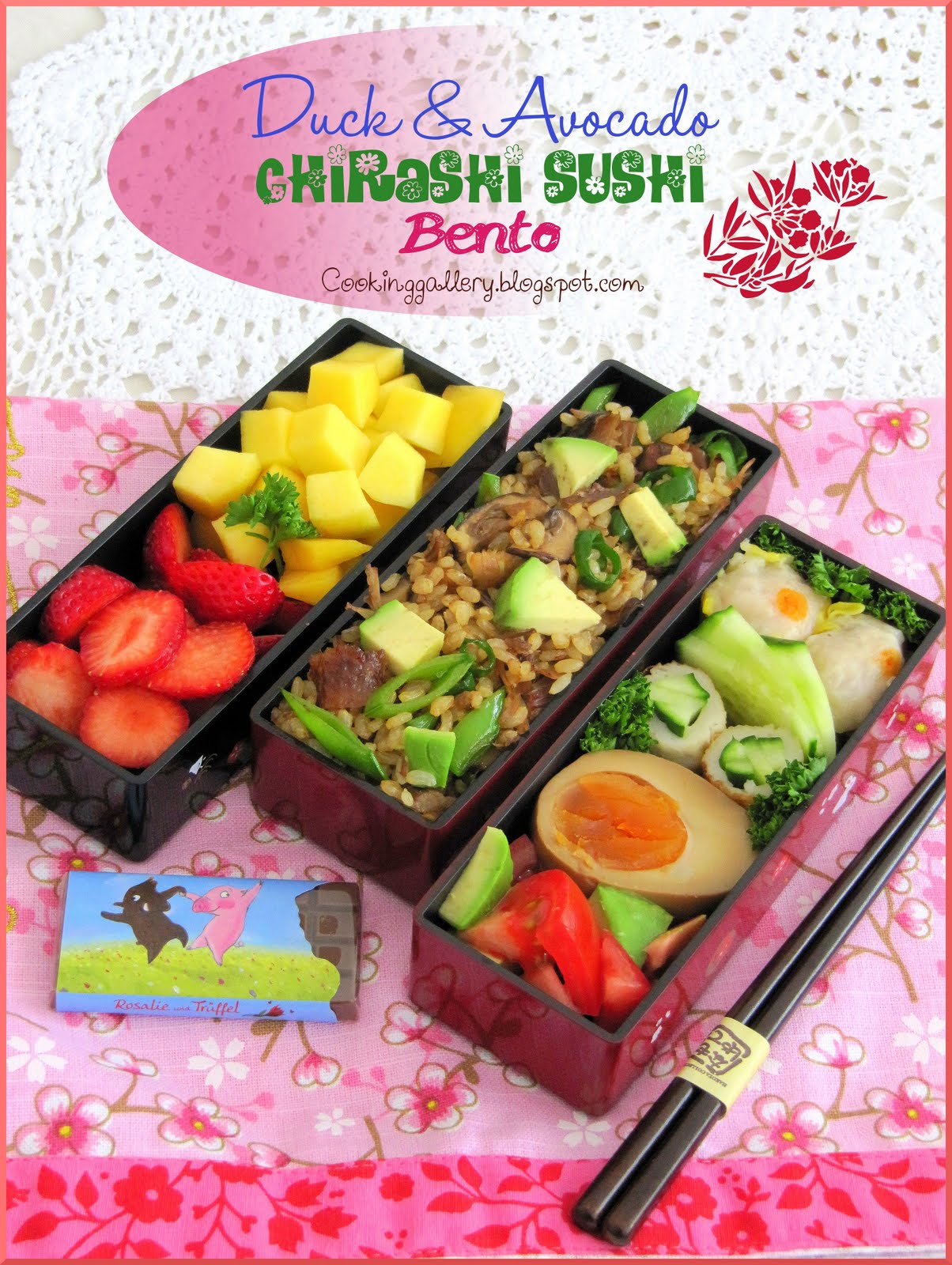Duck & Avocado Chirashi Sushi Bento | Cooking Gallery