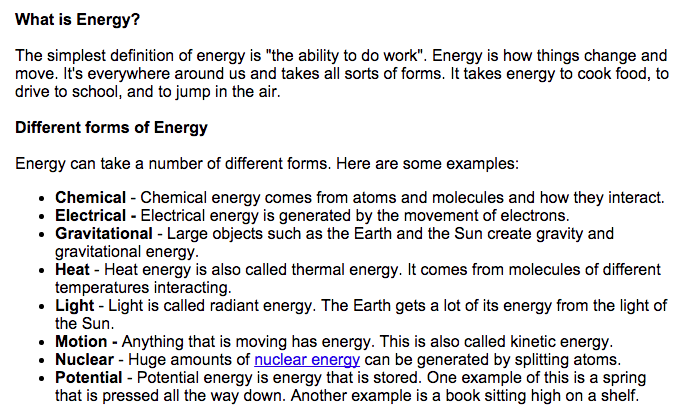 Mr. Villa's Science Stars!: Forms of Energy