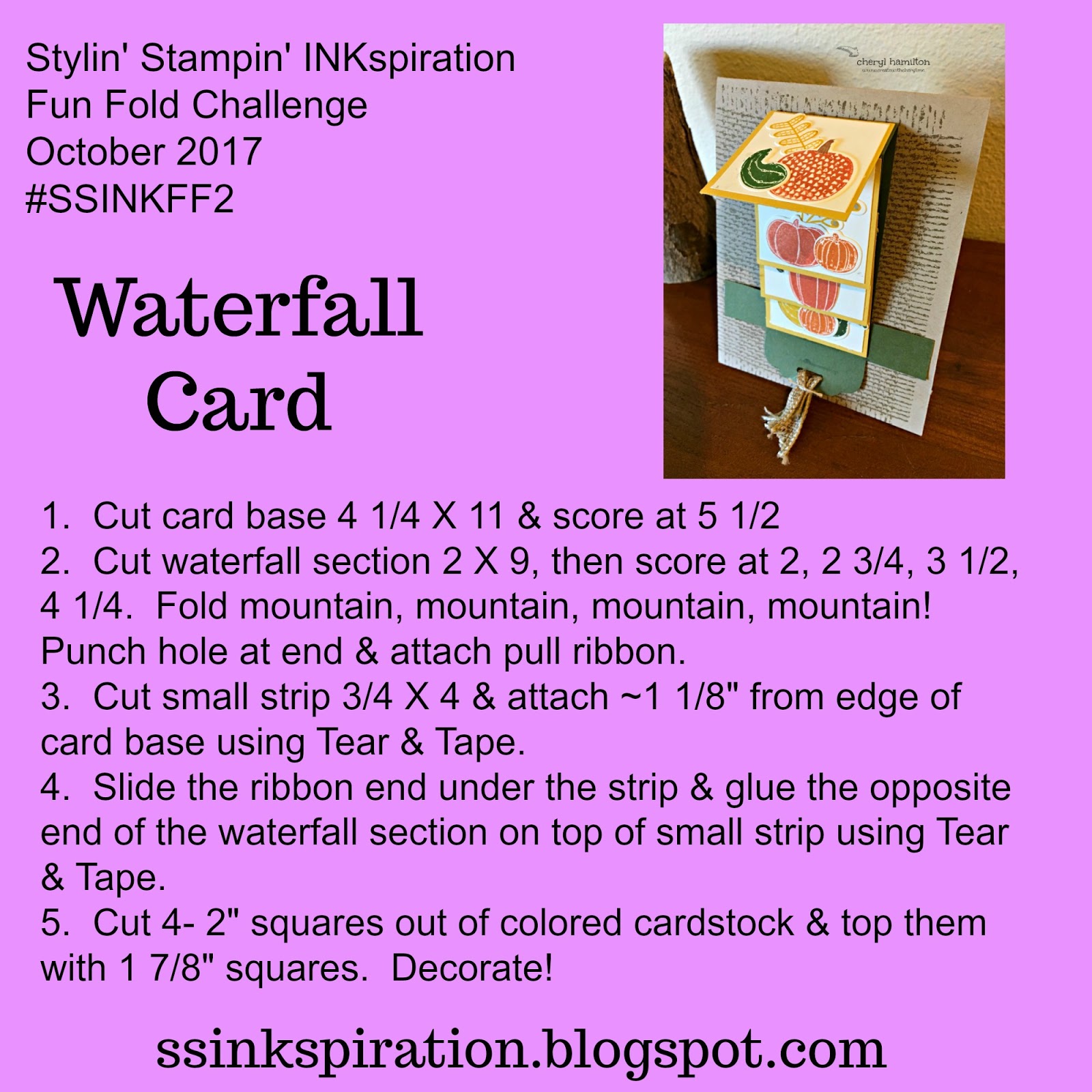 Stylin' Stampin' INKspiration: Fun Fold: Waterfall Card