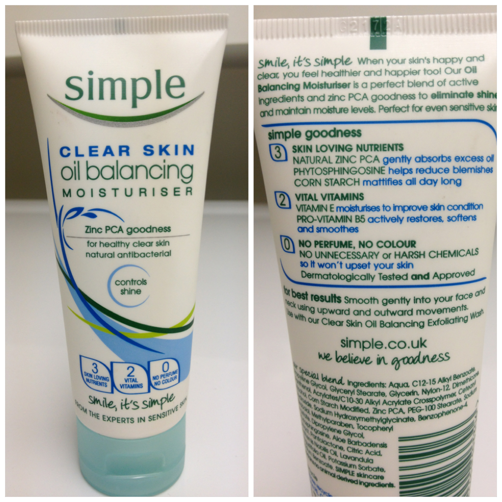 Simple: Clear Skin Oil Balancing Moisturiser ~ Curious Alisa
