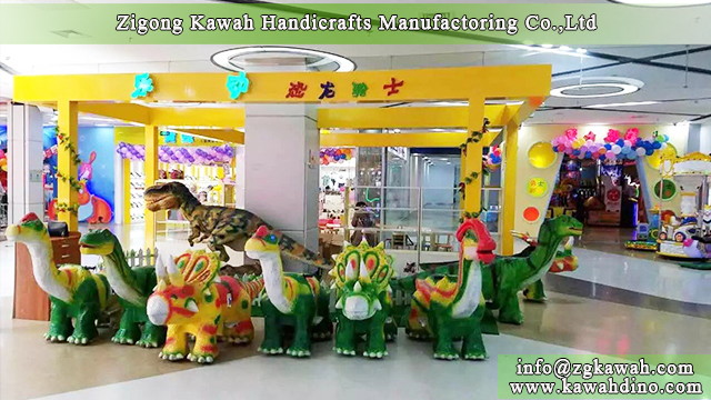 Shopping mall electric dinosaur cartoon rides with coin operated for Kids