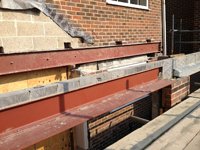 The Mallow House Extension: Steel beams support the rear of the property