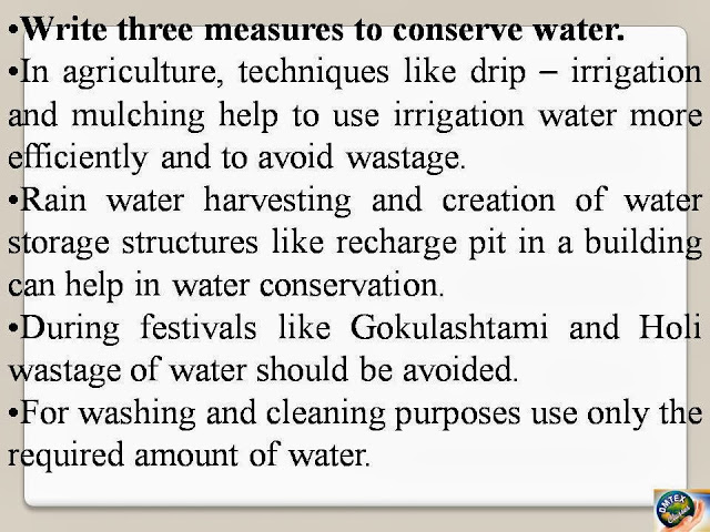 OMTEX CLASSES: Write three measures to conserve water.