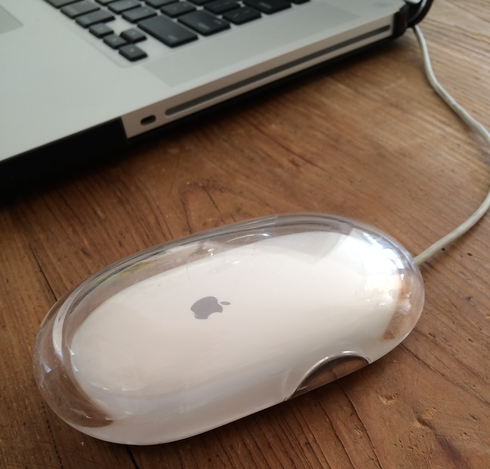 Emulate wheel with single-button apple mouse