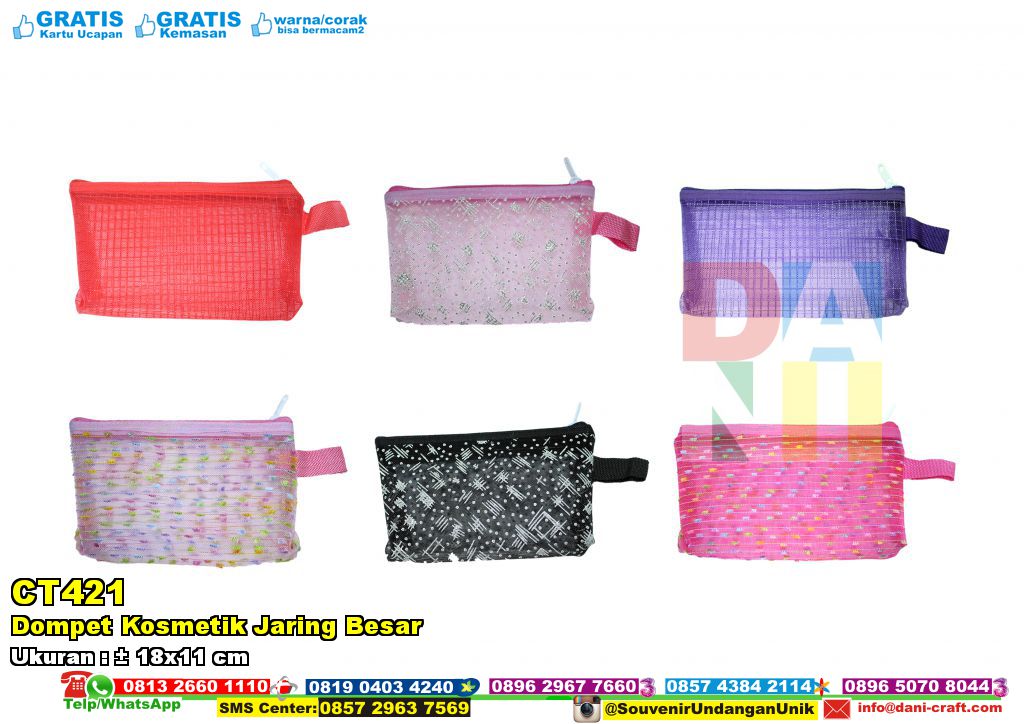 Dompet Kosmetik Jaring Besar | Souvenir Pernikahan