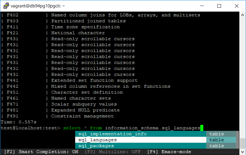 serverあれこれ: VagrantでpgcliとPostgreSQL10がインストールされた仮想マシン(Debian Stretch/9.4)を構築する