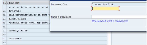 SAP ABAP Central: Hyperlink in Object Documentation