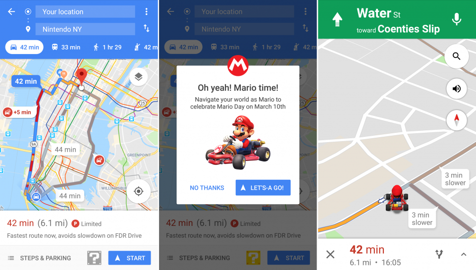 Tutorial: Usar flecha de navegación de Mario Kart en Google Maps