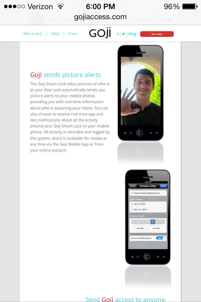 Katelyn Boulton - New Media Applications: Best Device: Goji Smart Lock