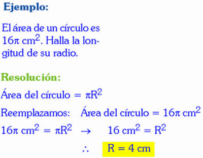 AREA DEL CIRCULO FORMULA EJEMPLOS Y EJERCICIOS RESUELTOS