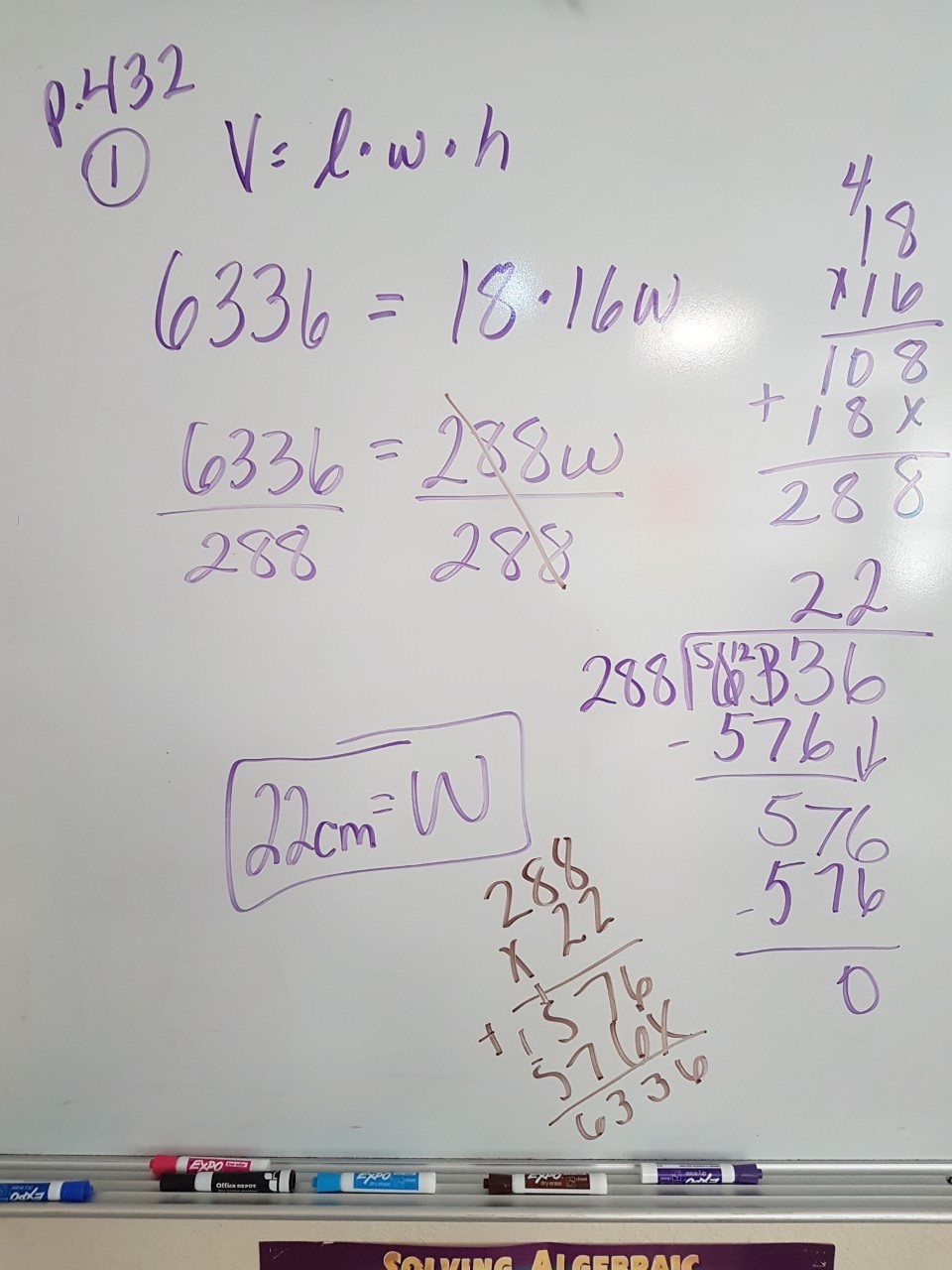 Mrs. Negron 6th Grade Math Class: Lesson 15.3 Solving Volume Equations