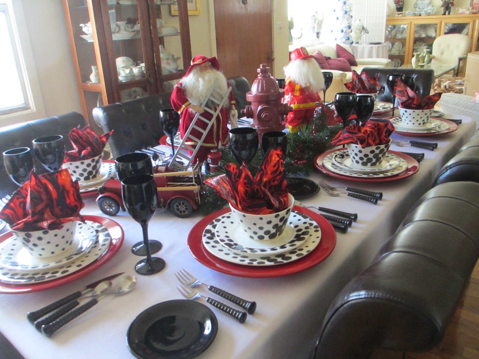 The Welcomed Guest: Fireman Santa Tablescape