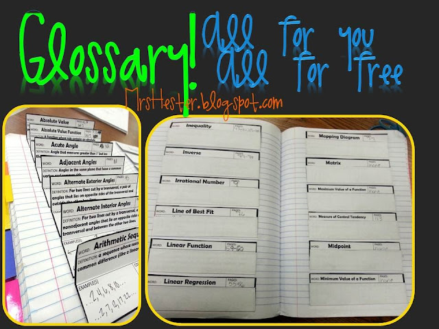 Mrs. Hester's Classroom : Glossary: FREEBIE!!