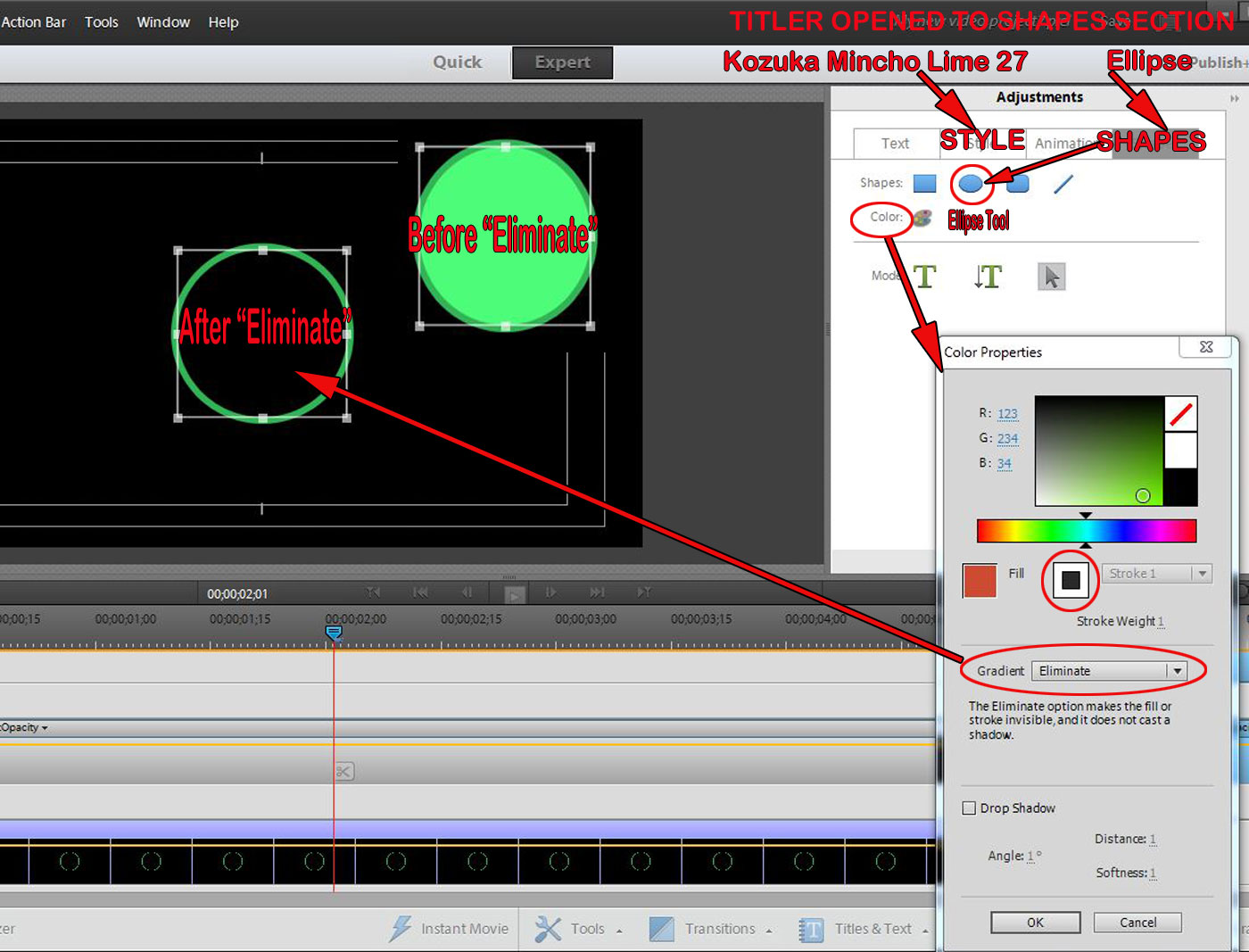 ATR Premiere Elements Troubleshooting: PE11: Titler Shapes For Highlighting