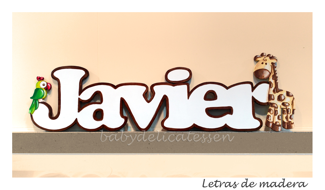 BABY DELICATESSEN LETRAS DE MADERA: LETRAS DE MADERA PARA JAVIER