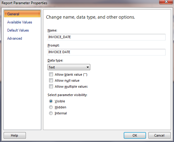 IT Help and Advice: SSRS: Specifying a Default Value for a Date/Time Parameter