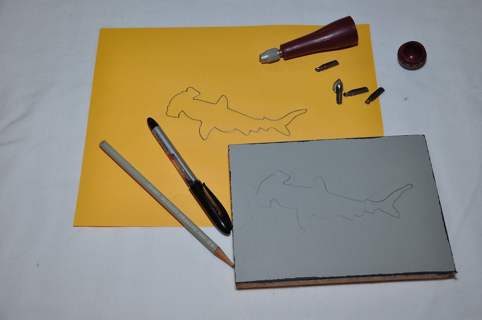 365 Days of DIY: Hammerhead Lino Cut