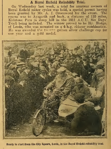 My Royal Enfields: A Royal Enfield reliability trial in 1913