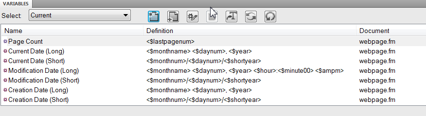 Extending FrameMaker: Creating a Variable