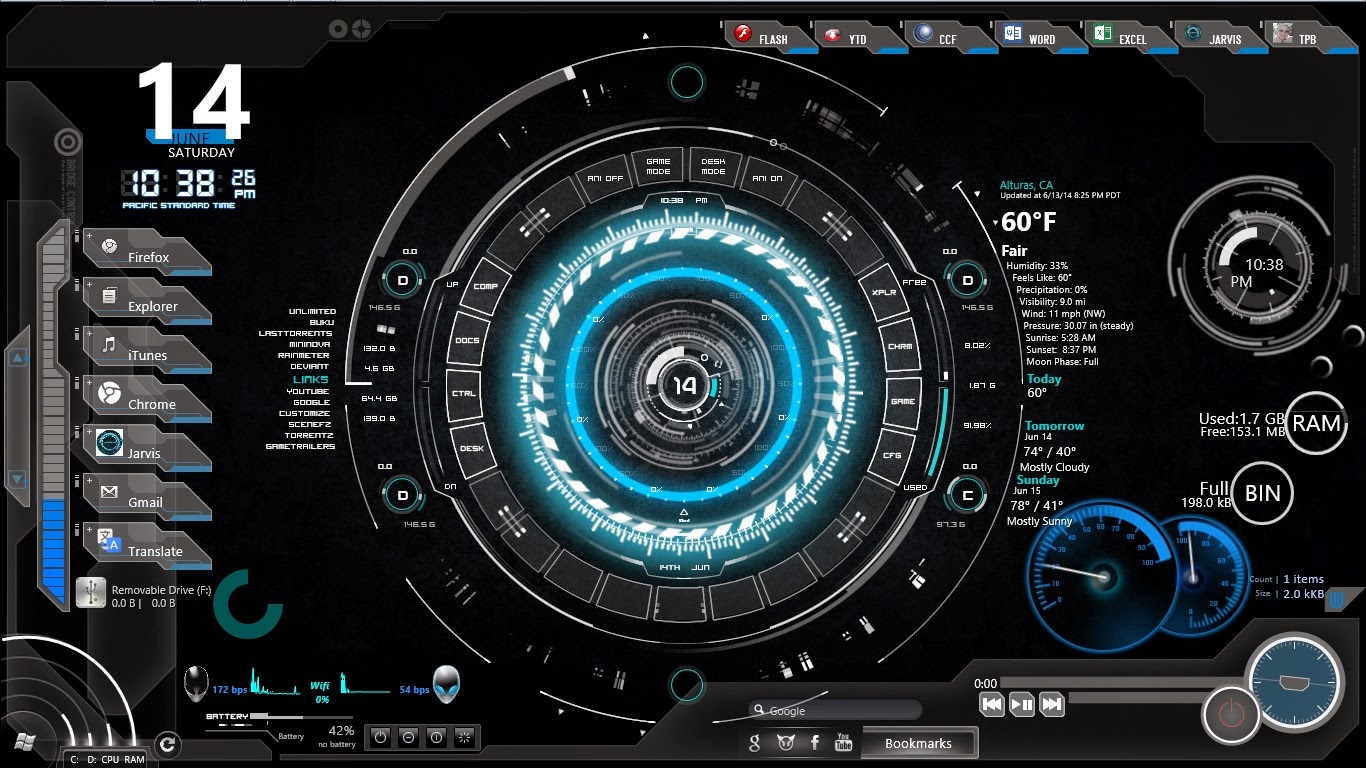 BREAK the CRACK: INSTALASI SKIN JARVIS INTERFACE RAINMETER