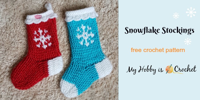My Hobby Is Crochet: Snowflake Christmas Stocking or Slipper Boots ...