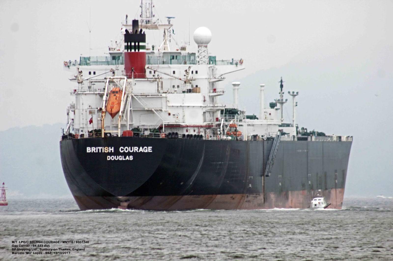 Santos Shiplovers: M/T LPG/C British Courage / MNYF6, Leaving Santos ...