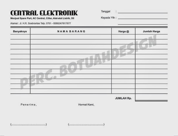 Kwitansi Toko Elektronik – Beinyu.com