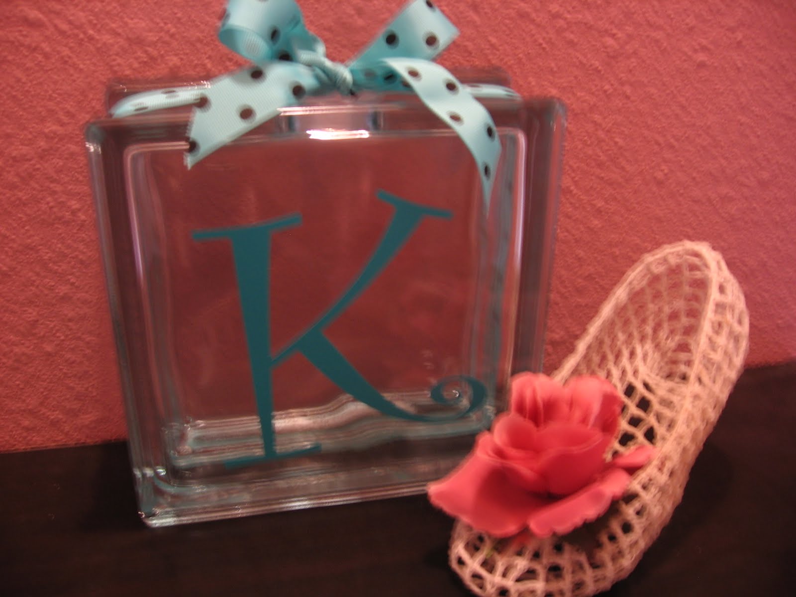Santa's Gift Shoppe Year~Round: Monogrammed Initial/Name Glass Block Bank