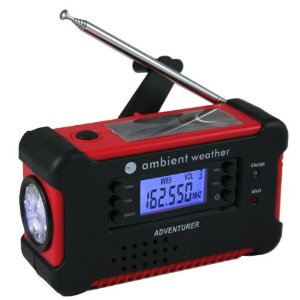 Ambient Weather WR-111 ADVENTURER Emergency Solar Hand Crank Digital AM ...