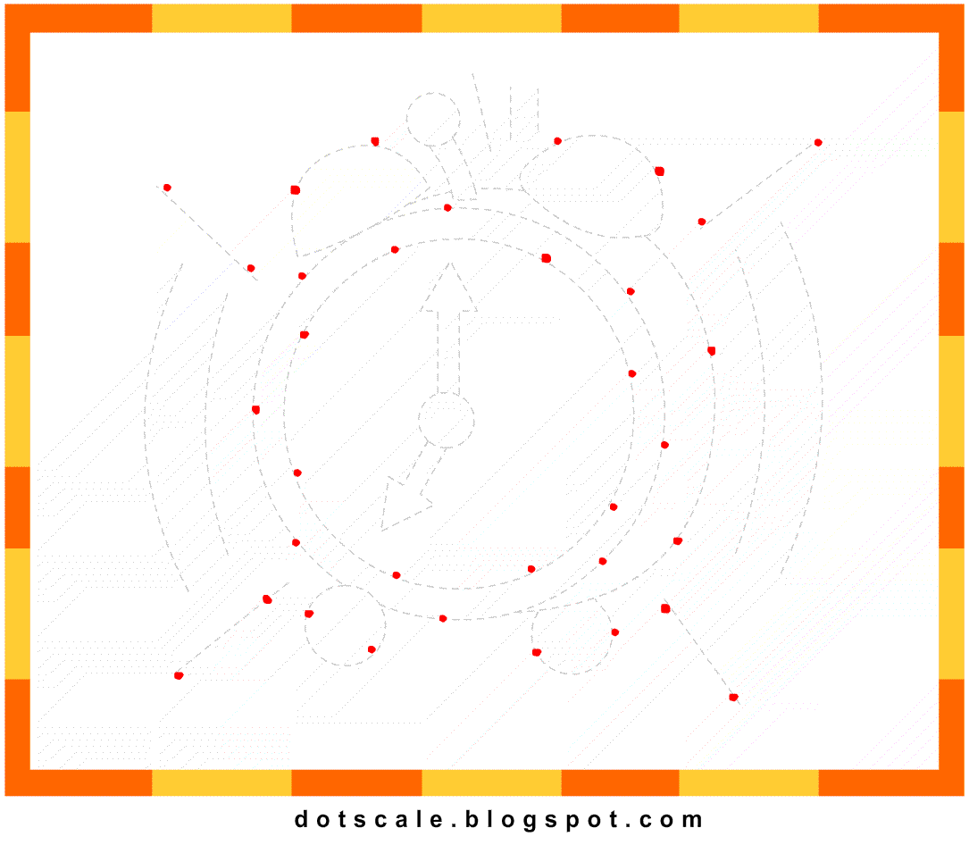 Kids Printable Dot to Dot Free: Clock Dot to dot for kids