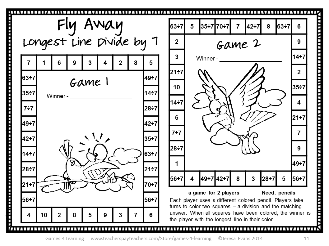 Fun Games 4 Learning: More NO PREP Math Games Freebies