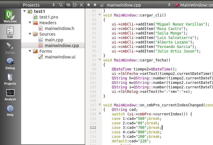 Programacion Java Netbeans y MySql: Simulacion de Recibo en C++ QT Creator & QTableWidget