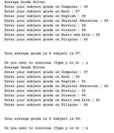Free Programming Source Codes and Computer Programming Tutorials: Average Grade Using One ...