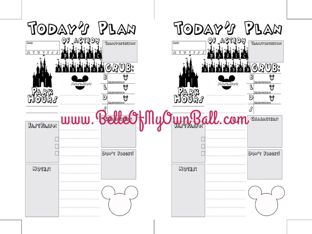Disney Planning Printables