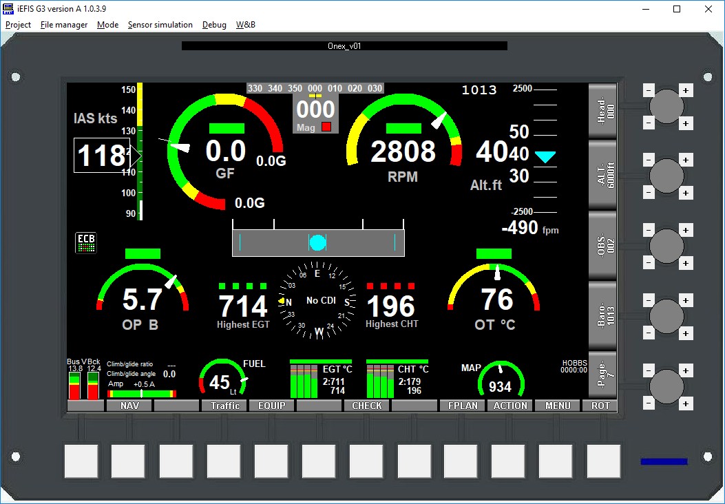 Onex build log: EFIS screens