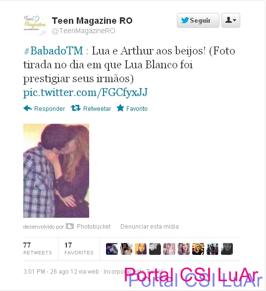 conexão luar: Lua e Arthur aos beijos no Musical Milton Nascimento?